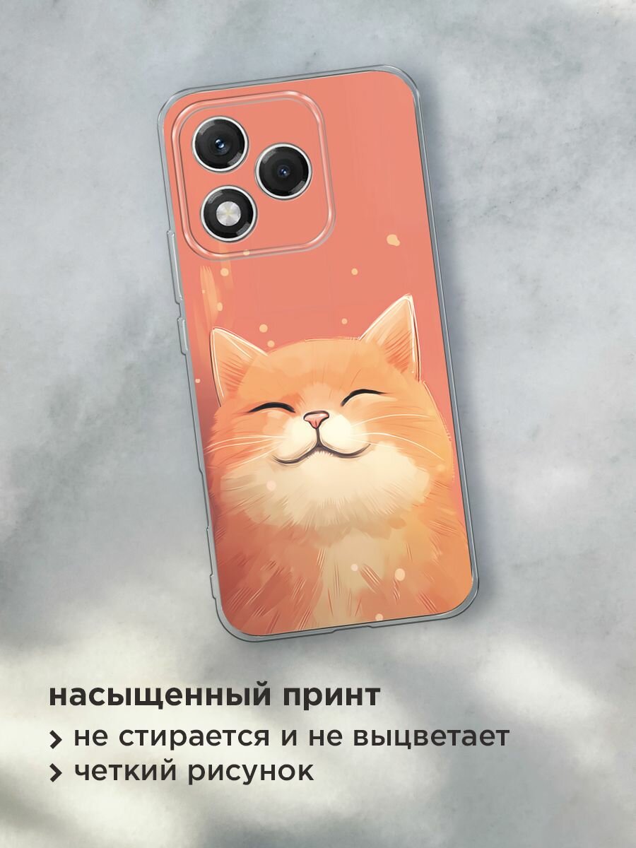Чехол на Honor 400 Lite / Хонор 400 Лайт с принтом "Довольный рыжий котик" — фото 1