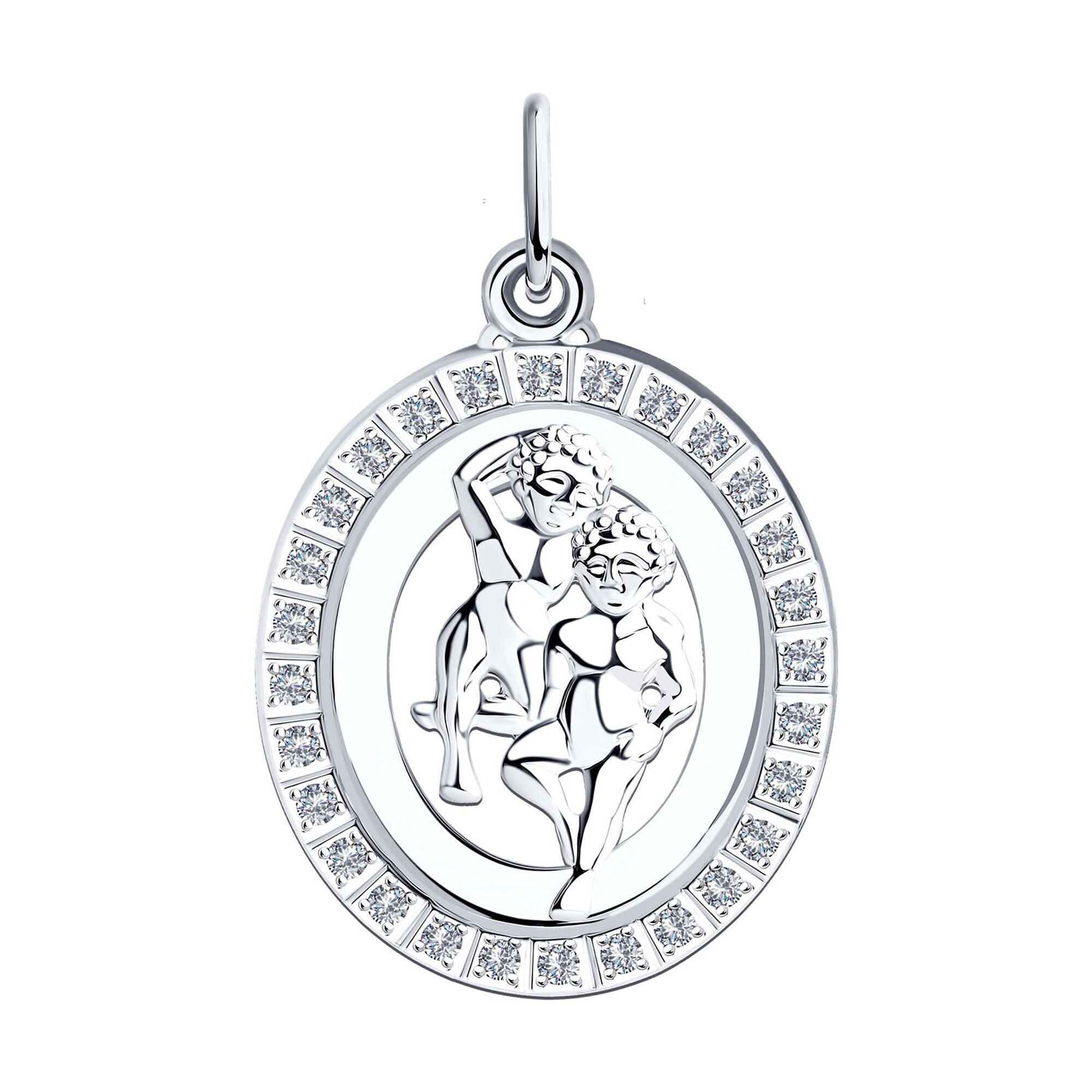 Подвеска, серебро, 925 проба, родирование, фианит