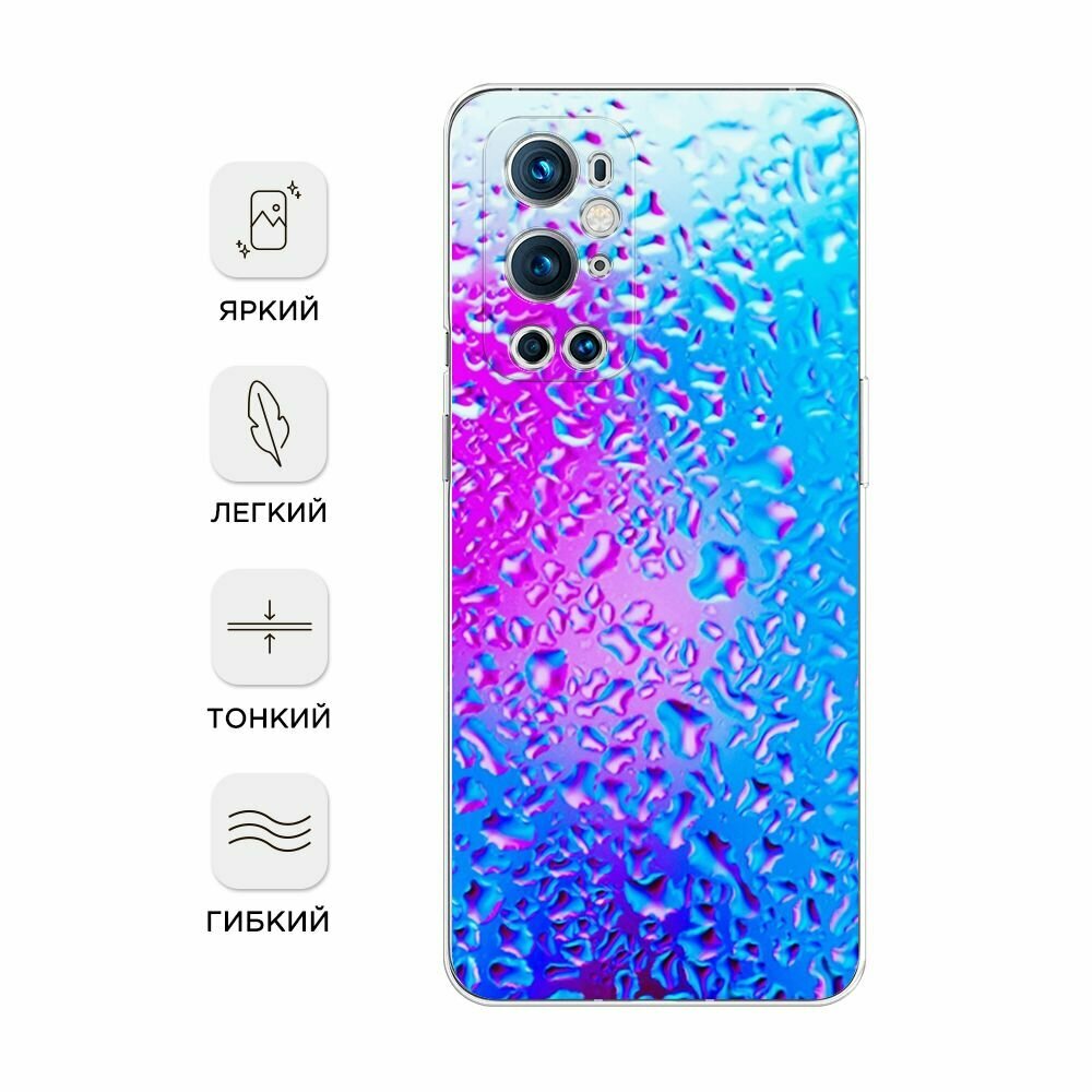 Чехол на OnePlus 9 Pro / ВанПлас 9 Про с принтом "Капли на стекле" — фото 1