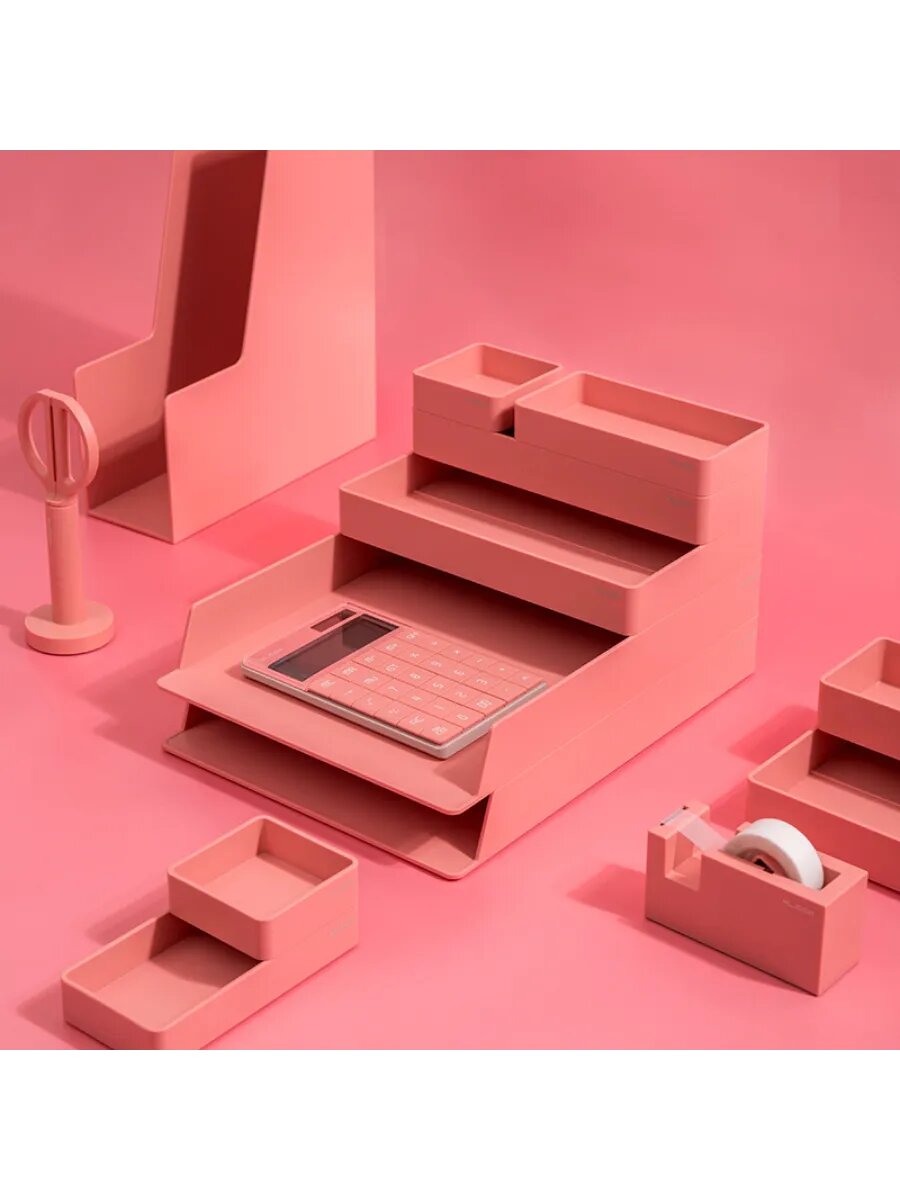 Органайзер настольный ENS001pink Nusign розовый пластик