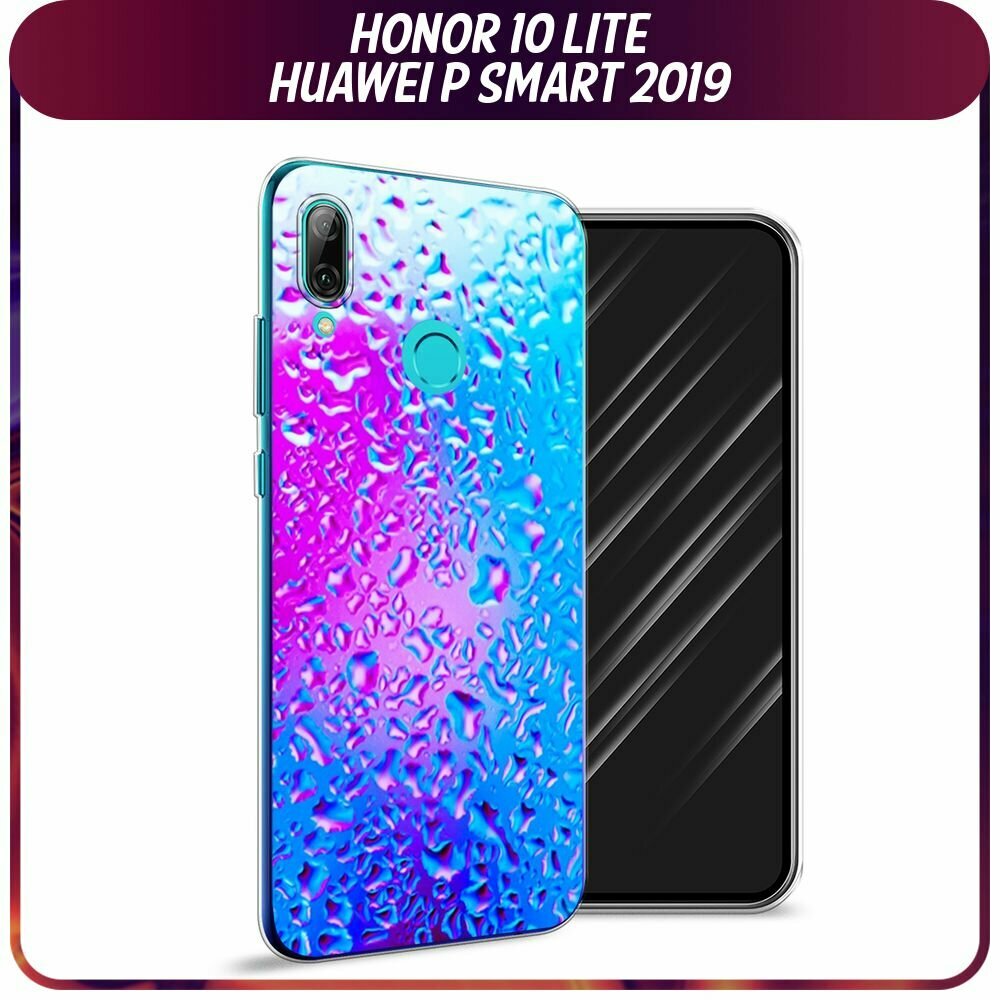 Чехол на Huawei P Smart 2019/Honor 10 Lite / Хуавей П Смарт 2019 с принтом "Капли на стекле"