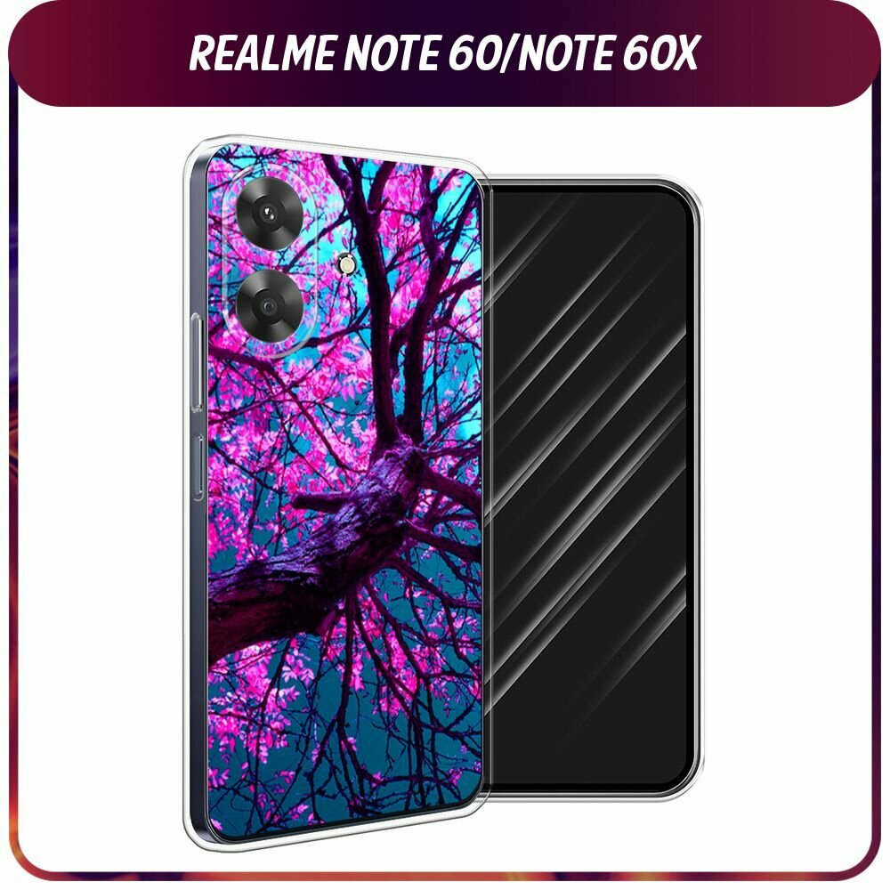 Чехол на Realme Note 60/60X / Реалми Нот 60/60X с принтом Фиолетовое дерево