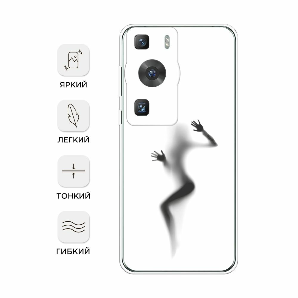 Чехол на Huawei P60/P60 Pro / Хуавей P60/P60 Про с принтом "Девушка в душе" — фото 1