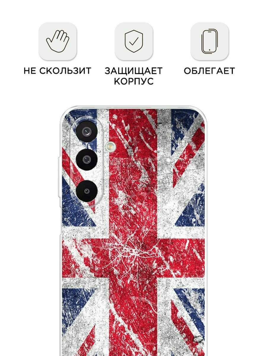 Чехол на Samsung Galaxy M16 / Самсунг Галакси М16 с принтом "Флаг британский" — фото 1