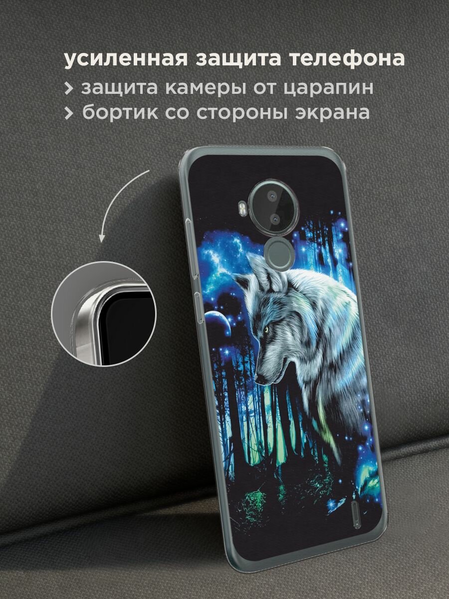Силиконовый чехол на Nokia C30 / Нокия C30 с принтом "Сказочный волк" — фото 1