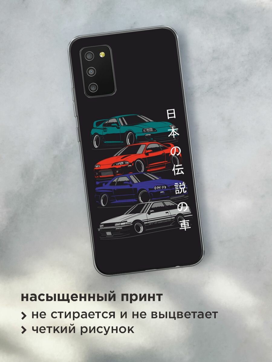 Чехол на Samsung Galaxy A02s / Самсунг Галакси A02s с принтом "JDM Legend cars" — фото 1