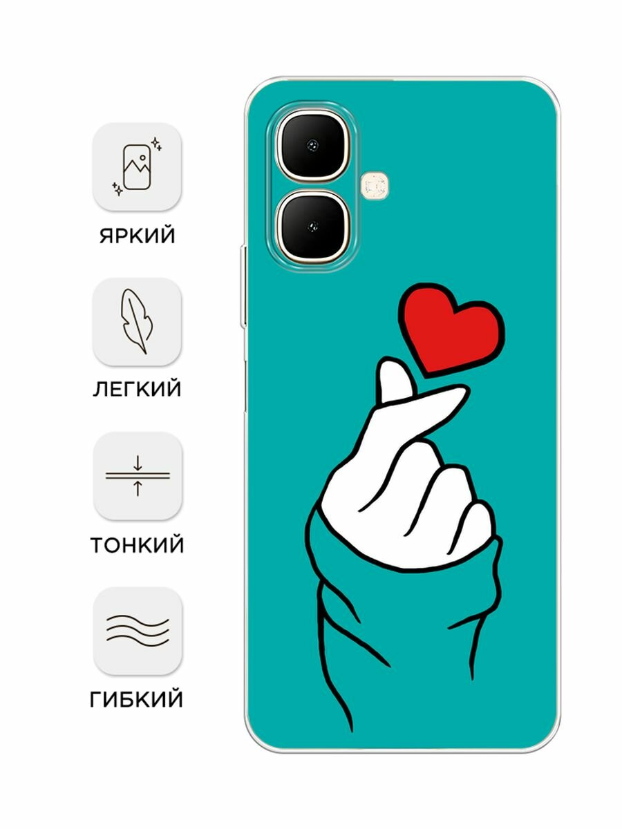 Чехол на Infinix Smart 10 / Инфиникс Смарт 10 с принтом "Маленькое сердечко" — фото 1