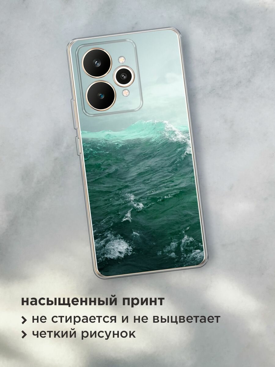 Силиконовый чехол на Realme 15 / Реалми 15 с принтом "Волны 12" — фото 1