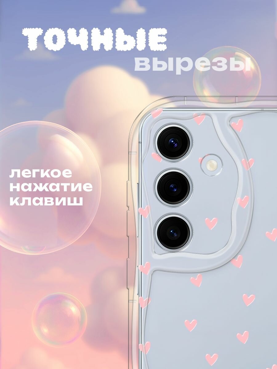 Чехол на Samsung Galaxy S24 FE 5G / Самсунг s24 fe с принтом Маленькие нежные сердечки — фото 1