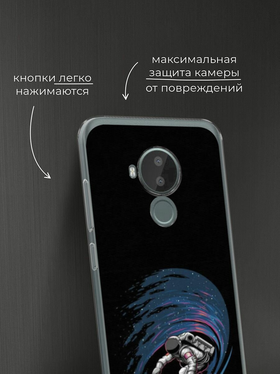 Чехол на Nokia C30 / Нокия C30 с принтом "Космонавт на серфе" — фото 1