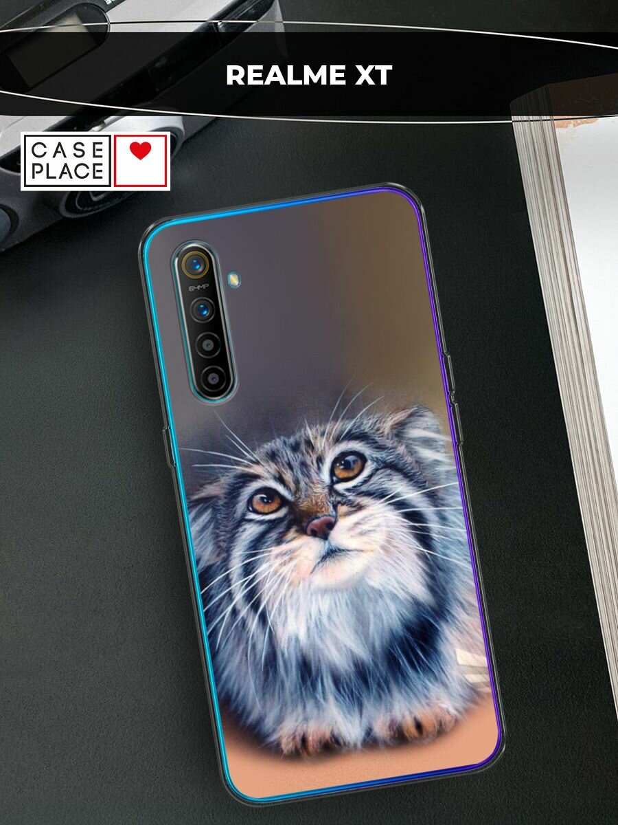 Силиконовый чехол на Realme XT / Реалми XT с принтом "Кот манул 2"