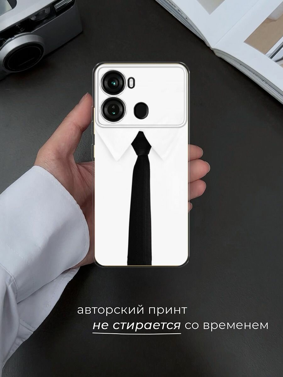 Силиконовый чехол на Itel P40 / Ител P40 с принтом "Галстук" — фото 1