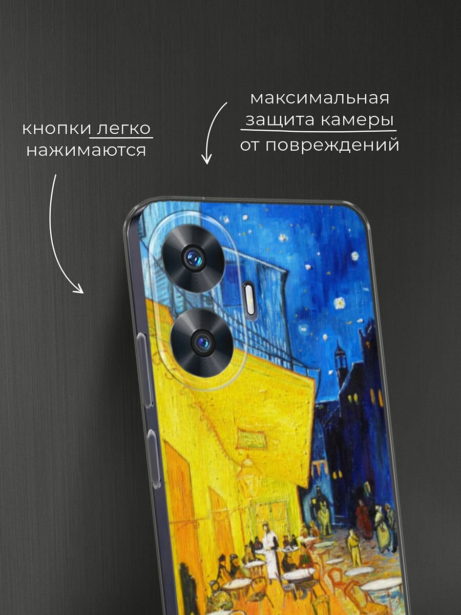 Чехол на Realme C55 / Реалми C55 с принтом "Ван Гог Желтый дом" — фото 1