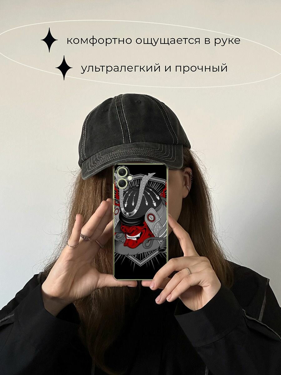Чехол на Samsung Galaxy A05 / Самсунг Галакси A05 с принтом "Красная маска самурая" — фото 1