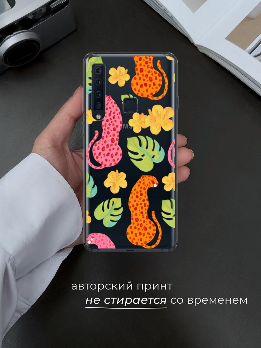 Чехол на Samsung Galaxy A9 2018 / Самсунг Галакси А9 2018 с принтом "Экзотика", прозрачный — фото 1