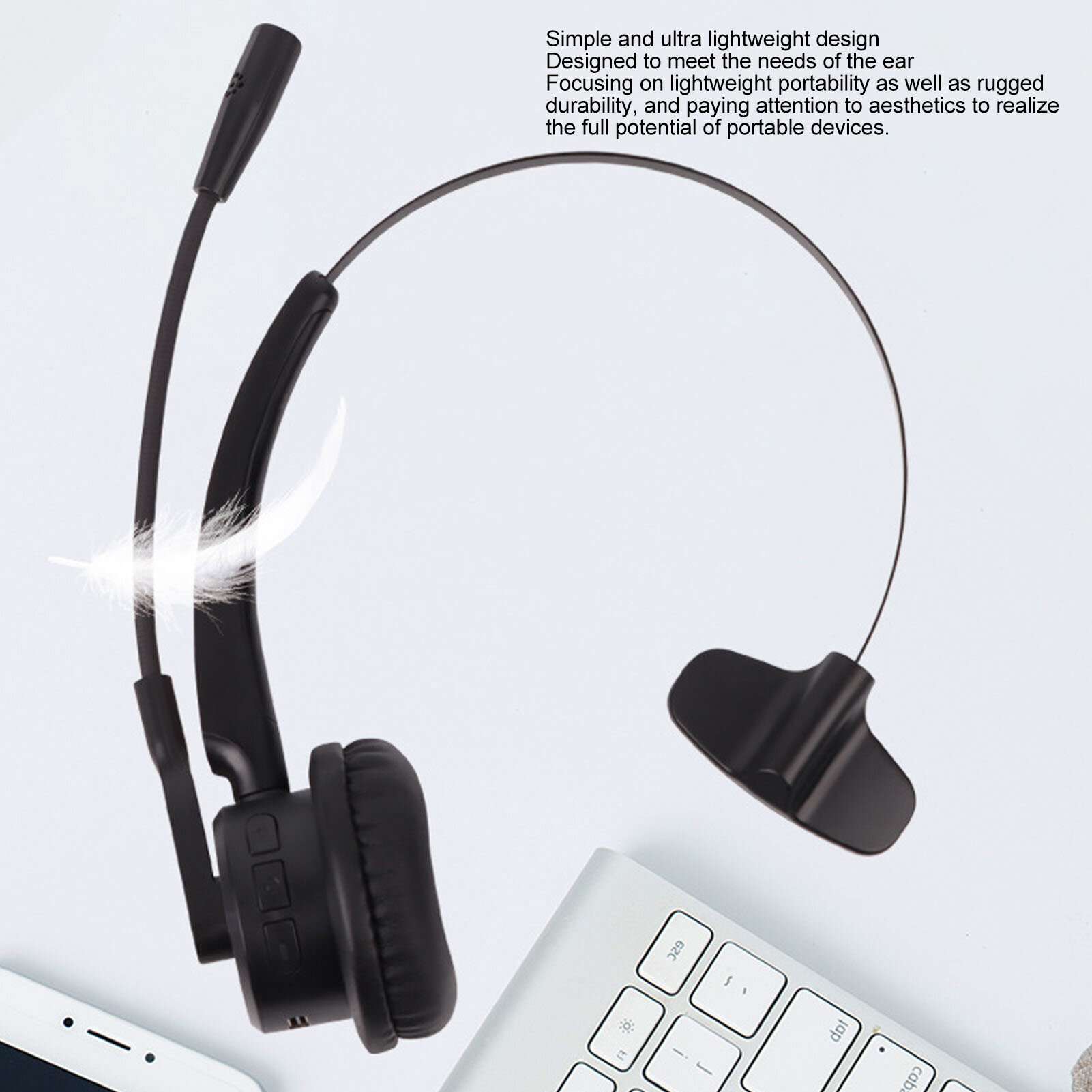 USB-гарнитура с одним ухом, Bluetooth, регулируемые наушники с шумоподавлением для обслуживания клиентов и микрофоном