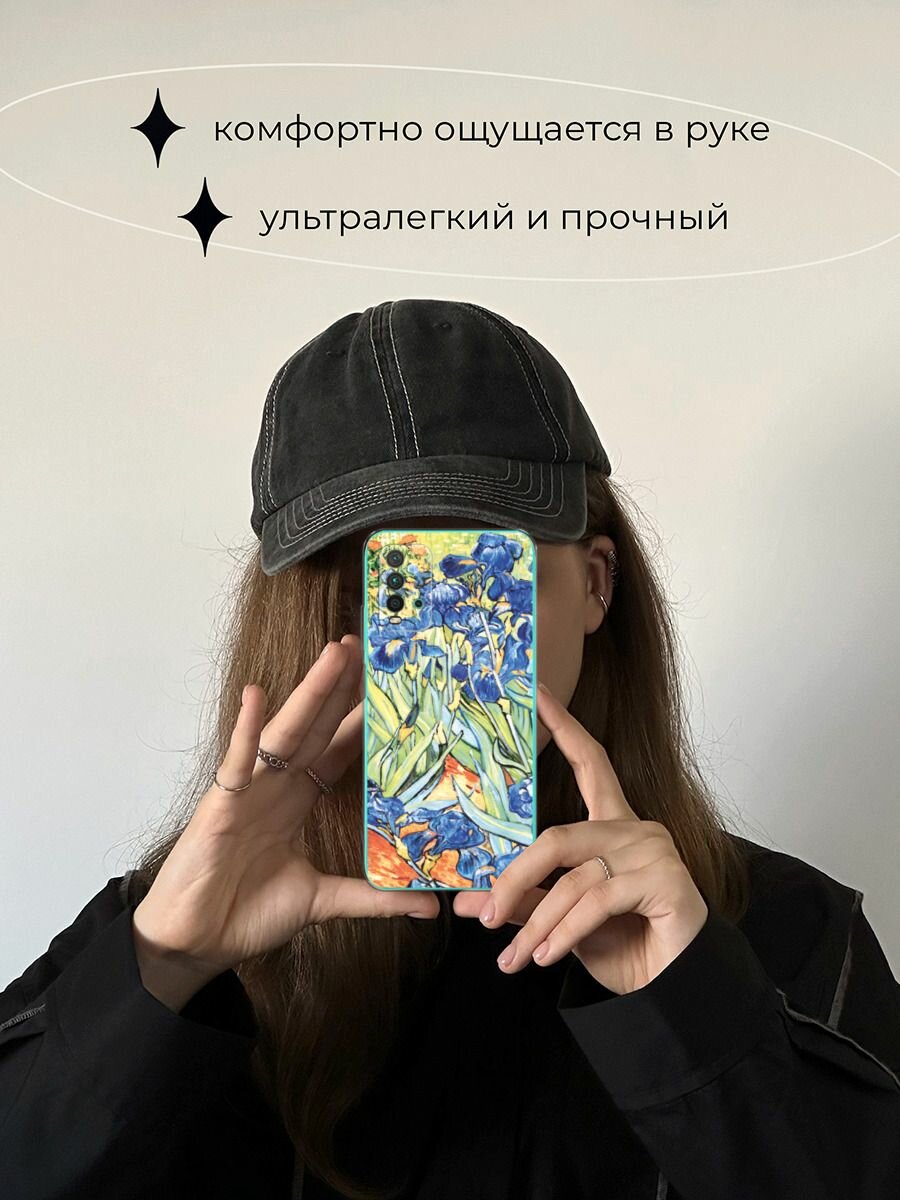 Чехол на Xiaomi Redmi 9T / Сяоми Редми 9Т с принтом "Ирисы Ван Гог" — фото 1