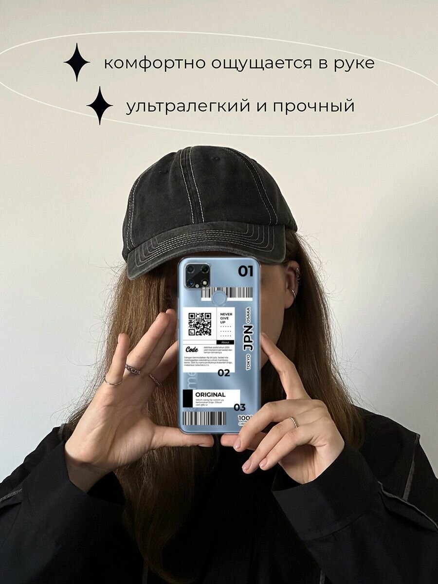 Чехол на Realme C25/C25s / Реалми С25/C25s с принтом "JPN", прозрачный — фото 1