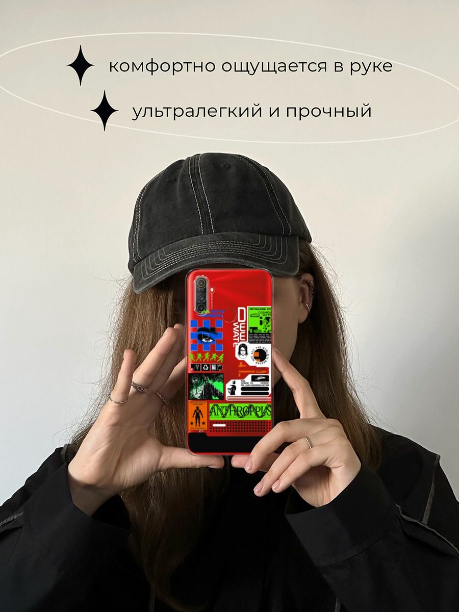 Чехол на Realme C3 / Реалми C3 с принтом "Nothing impossible", прозрачный — фото 1