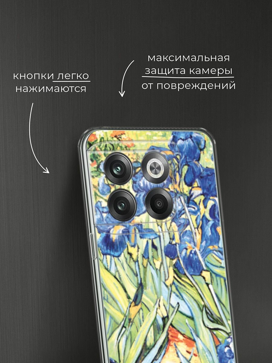 Чехол на OnePlus 10T / Ван плюс 10T с принтом "Ирисы Ван Гог" — фото 1