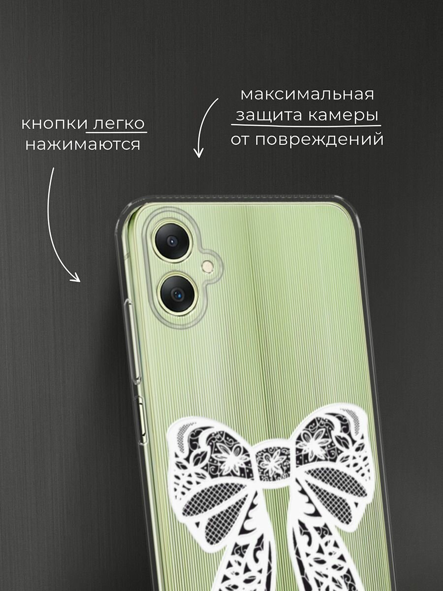 Чехол на Samsung Galaxy A06 / Самсунг Галакси А06 с принтом "Черно-белый бант 2" — фото 1
