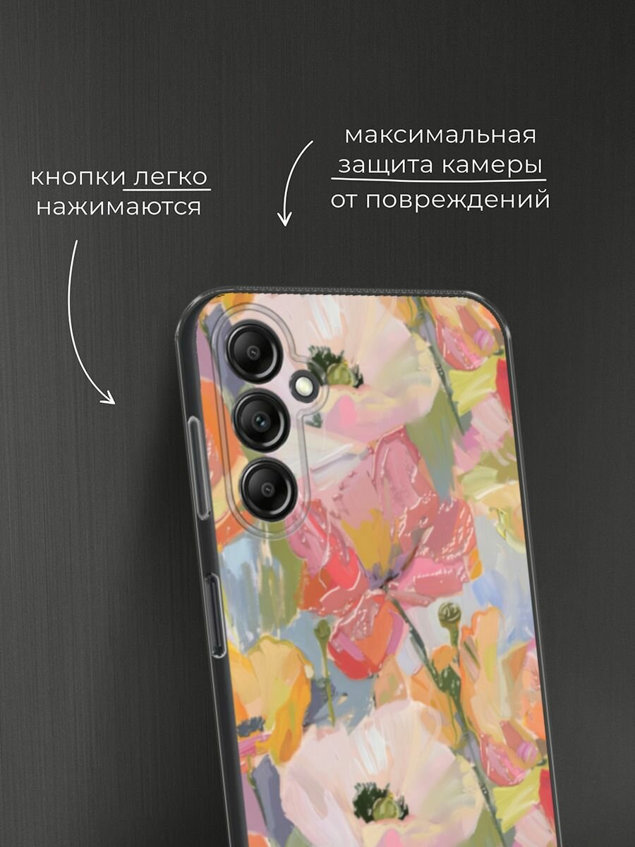Чехол на Samsung Galaxy A15 / Самсунг А15 с принтом "Акварельные анемоны" — фото 1