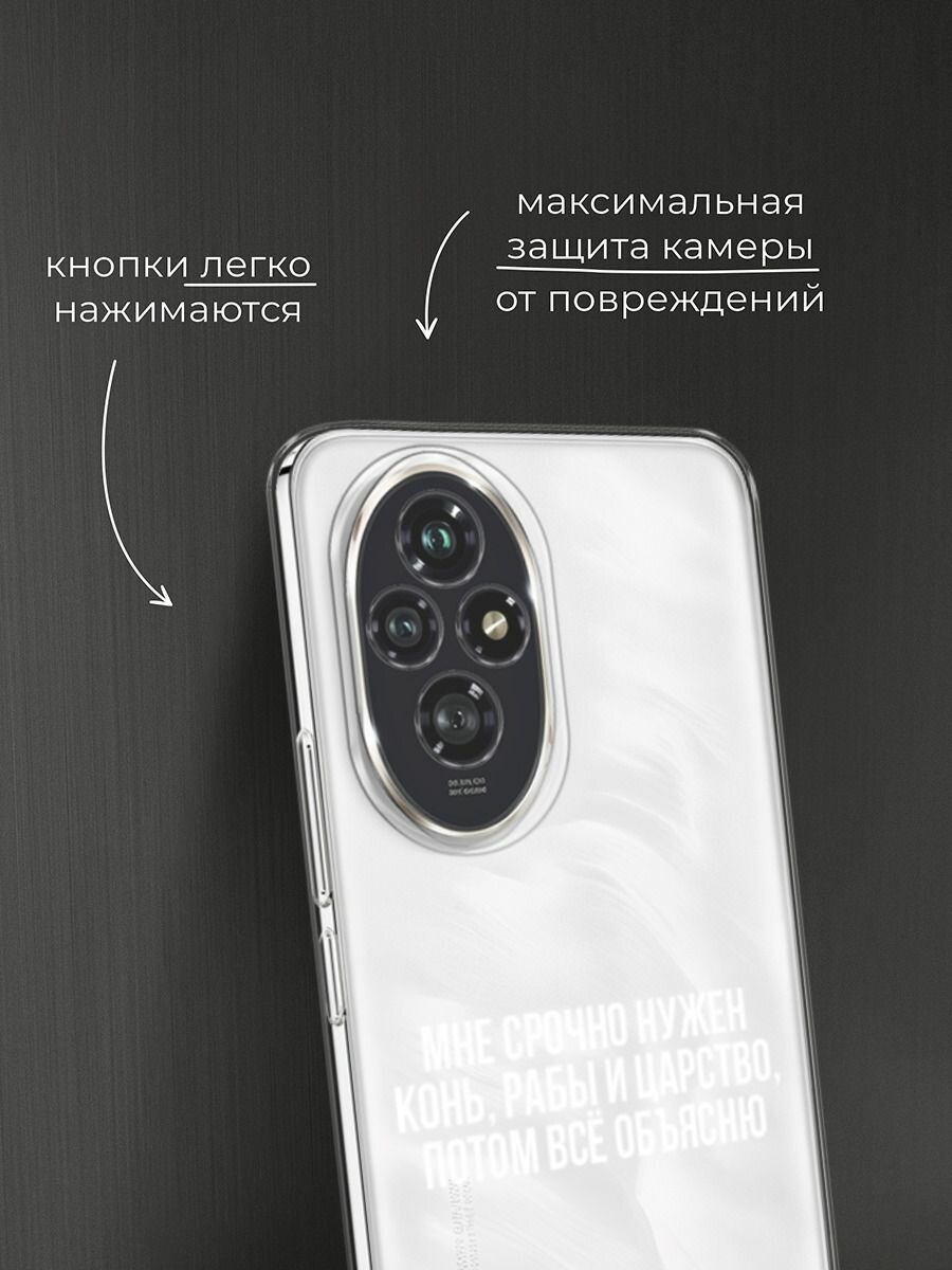 Чехол на Honor 200 / Хонор 200 с принтом "Мне срочно нужно все", прозрачный — фото 1