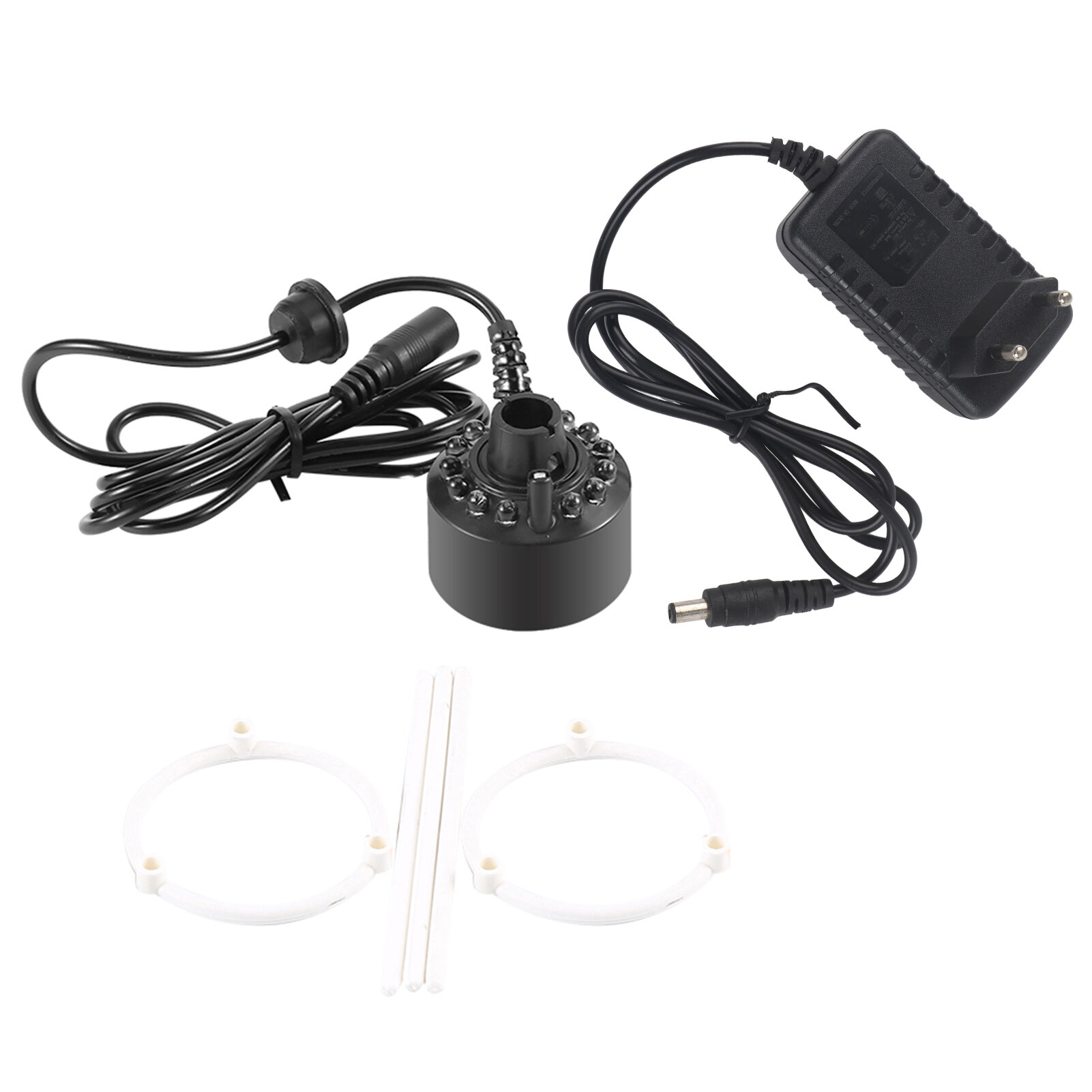 1Pc 12LED Colorful Mist Maker for Water Fountain Pond with Power Adapter