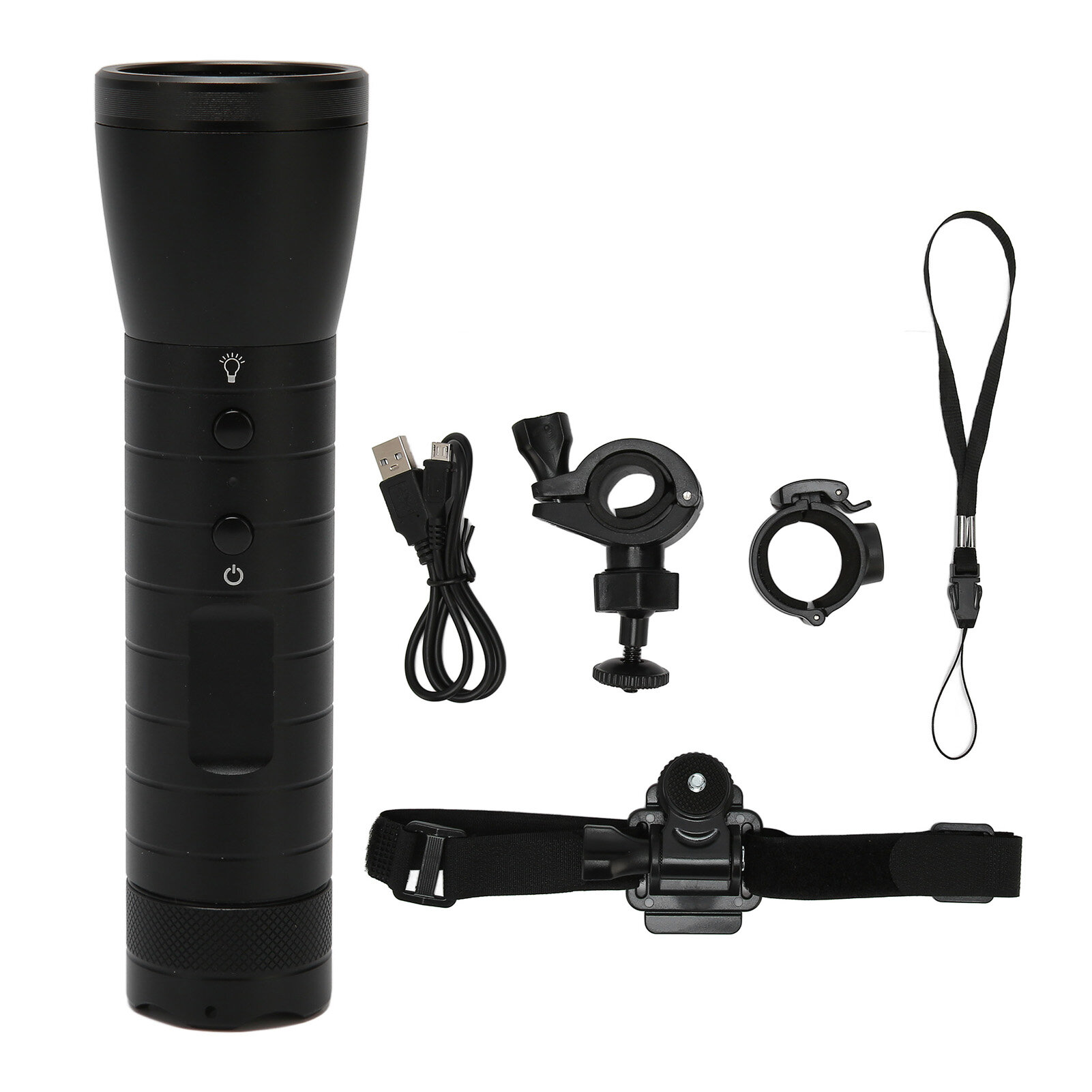 Flashlight Video Camera 1080P 5 Lighting Modes 2200mAh 120 Degree Wide Angle IP66 Waterproof LED Recorder