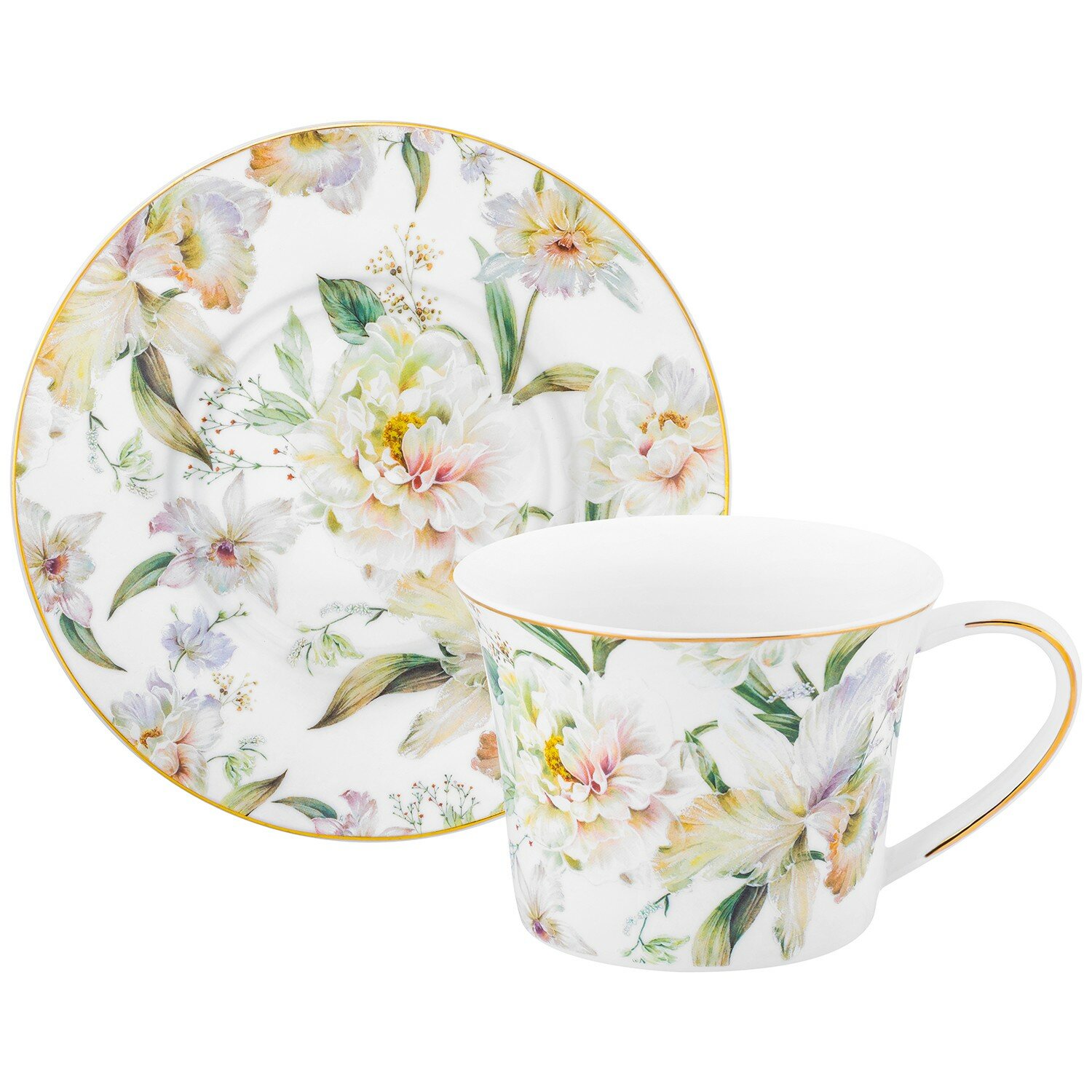 Корнелия чайная пара 2 предмета из фарфора, 270 мл, элегантная сервировка чая