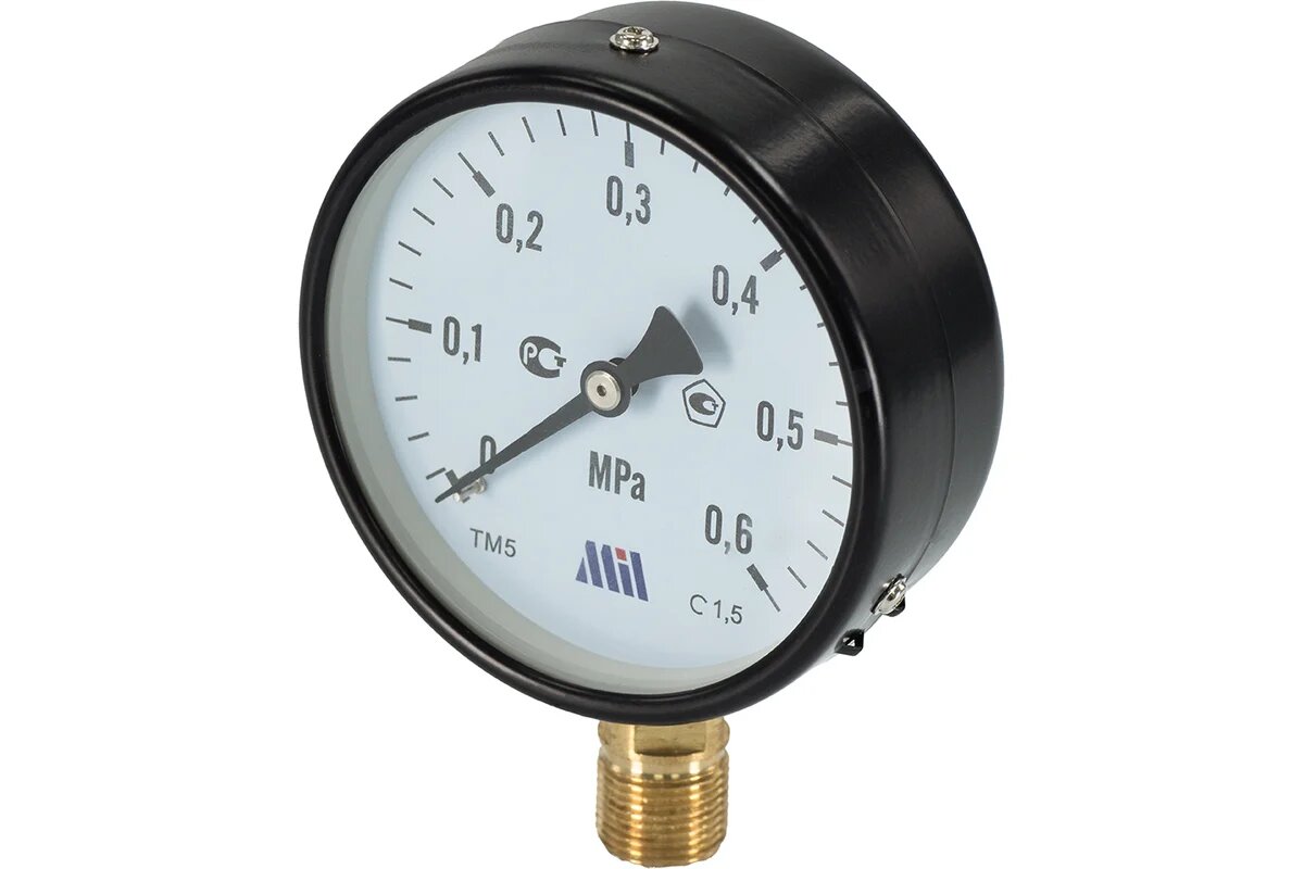 Манометр вертикальный Millennium 1/2 дюйма (100/6 бар) MVML1206100 для систем