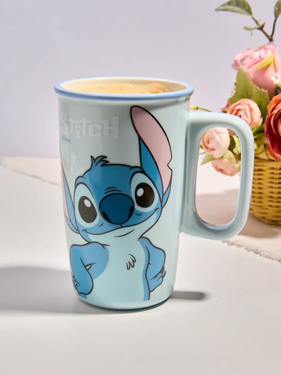 Кружка Тепло в руках "Стич", керамическая, противоскользящее дно, 400 мл