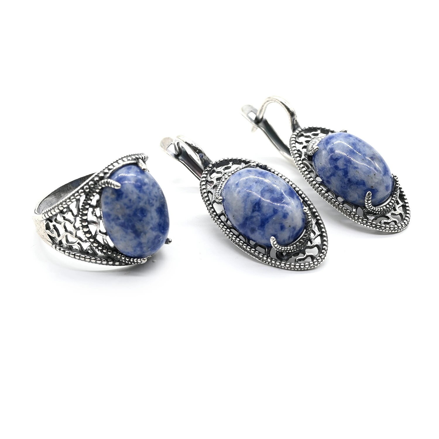 Серьги, лазурит