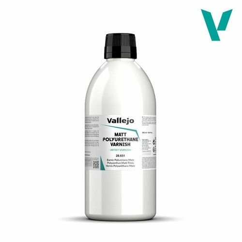 Лак матовый полиуретановый 28651 Varnish - Matt Varnish 500 ml Vallejo 28651