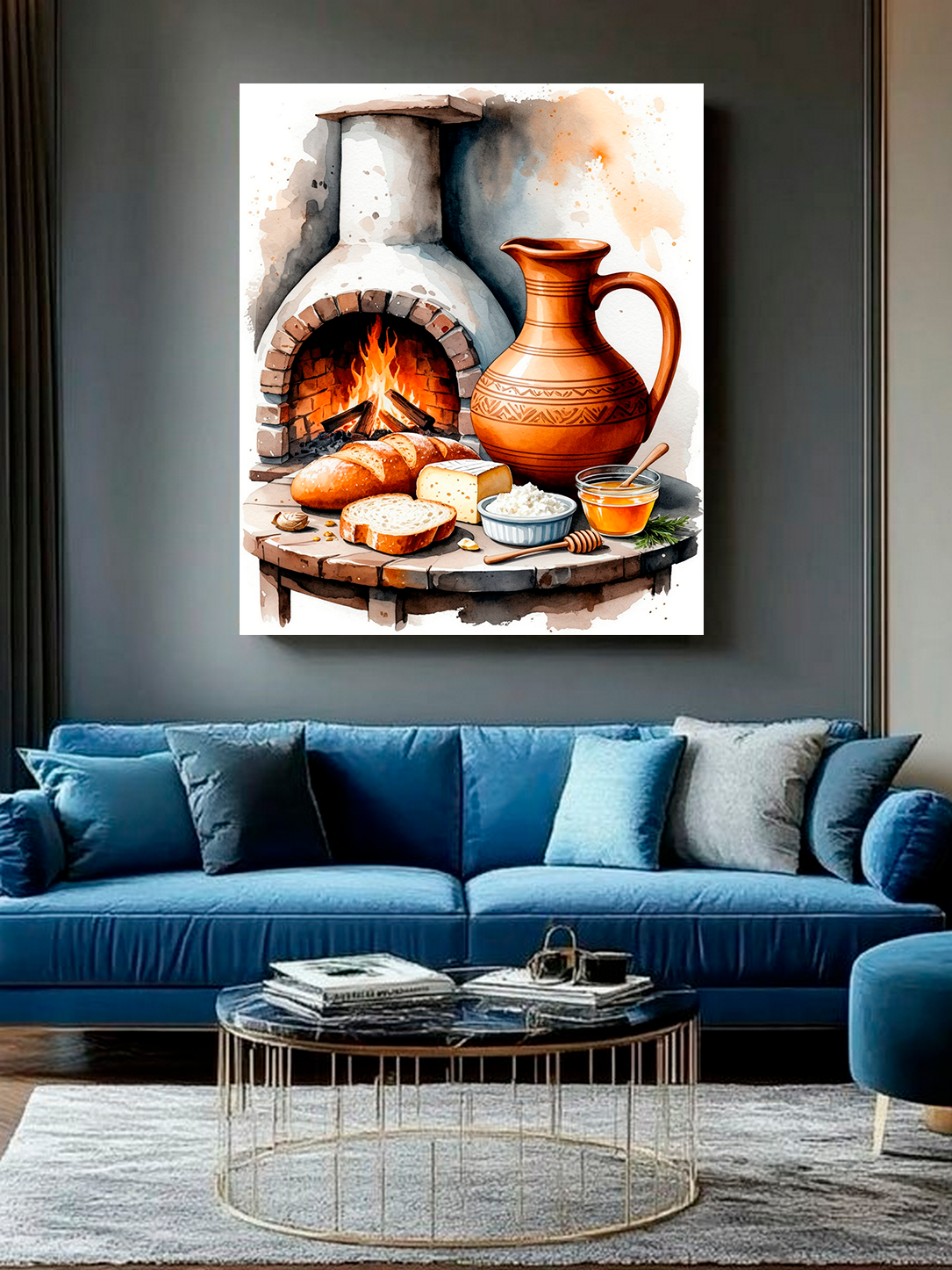 Картина на стену для интерьера "Деревенский натюрморт" 40х50 см, холст на подрамнике, InterToys