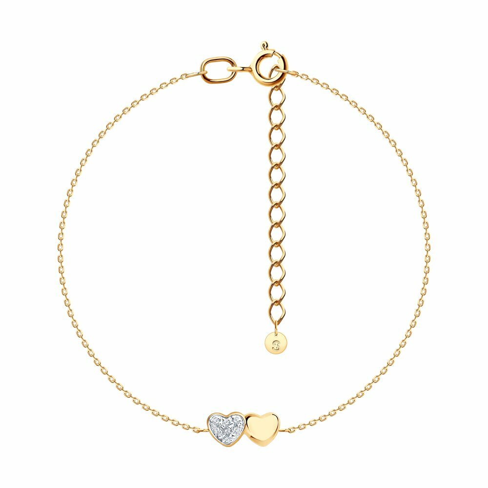 Браслет, красное золото, 585 проба