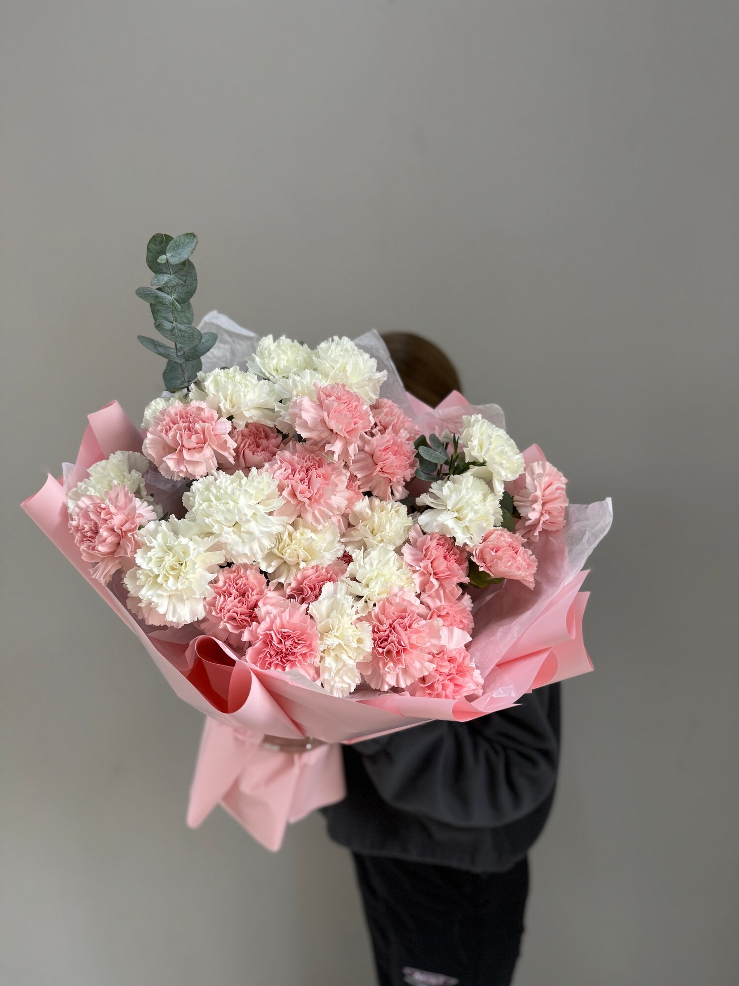 Букет из диантусов микс 35 штук ( живые цветы)