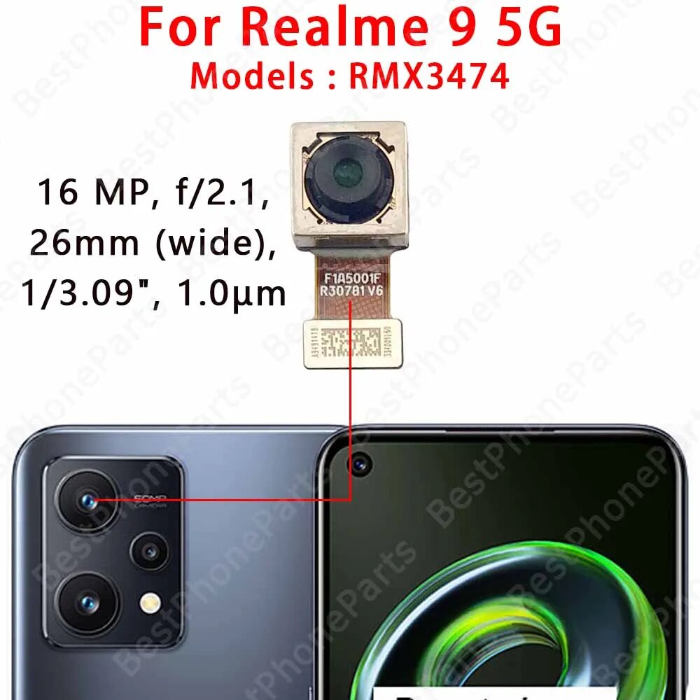 Передняя и задняя камера для Realme 9 9i Realme9 Realme9i 5G, модуль основной Realme 9 5G BackMain