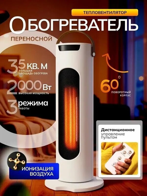 Обогреватель для дома электрический 2000 Вт; тепловентилятор