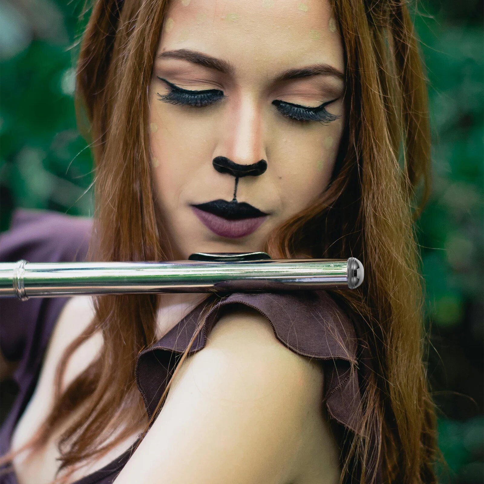 Металлическая головка флейты серебряная