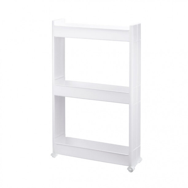 Этажерка для ванной IDEA 3-ярусная на колесиках белая