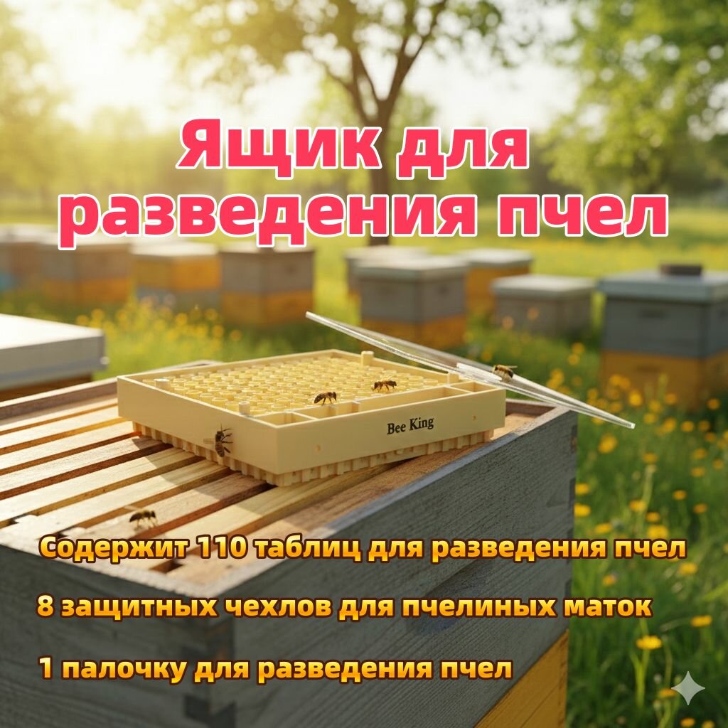 Набор для выведения пчелиных маток без переноса личинок, 110 мисочек и 8 колпачков, инвентарь для пчеловодства