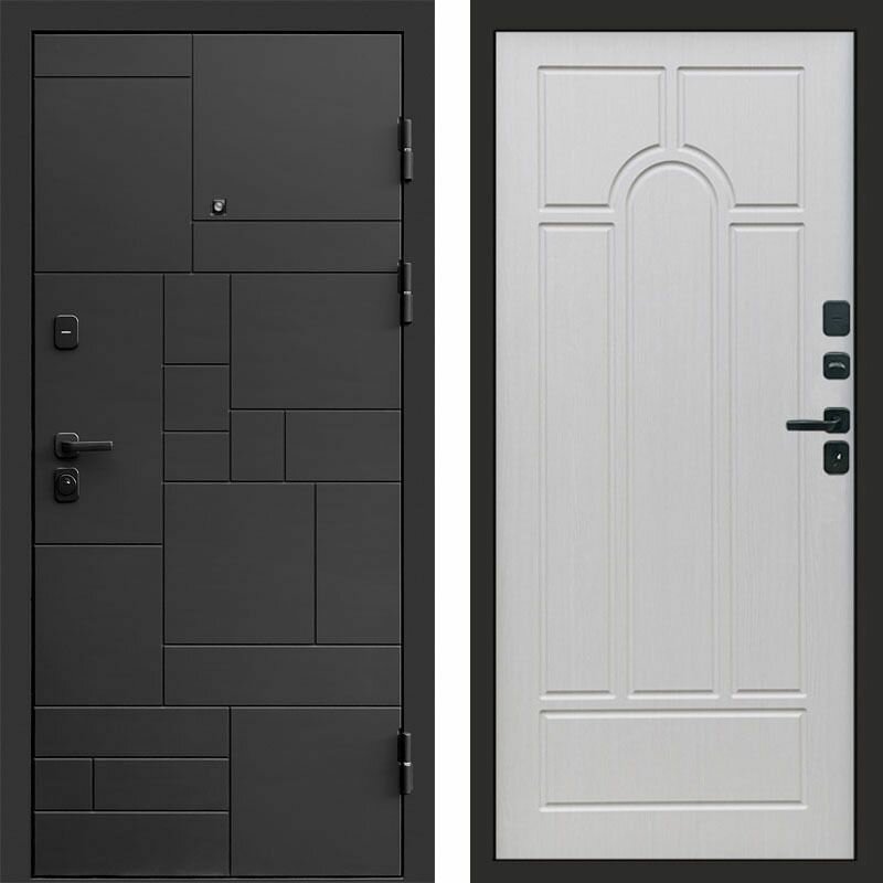 Входная дверь металлическая ВДК Квадро Черный/Лиственница 860x2050 Правое