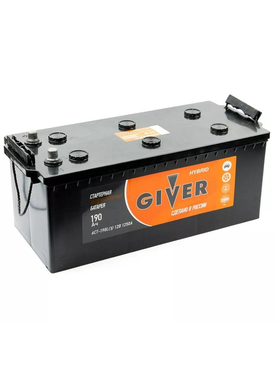 Аккумулятор GIVER HYBRID 190Euro 12V 190Ач прям. пол.