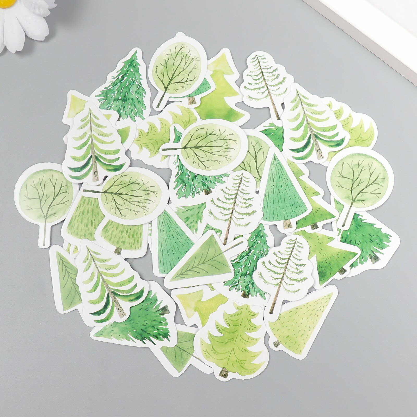 Наклейки для творчества "Деревья" набор 45 шт 4.4х4.4х1.1 см