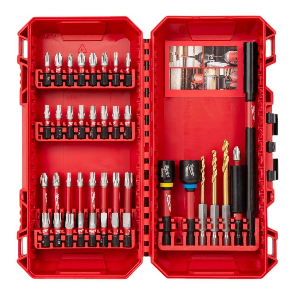 Биты SHOCKWAVE набор 40 предметов GEN III в пласт. кейсе Milwaukee 4932492004