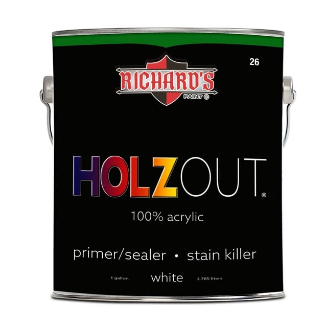 Краска Грунтовочная Richards Paint Holzout 26 3,78л Белая Блокирующая Пятна / Ричардс.