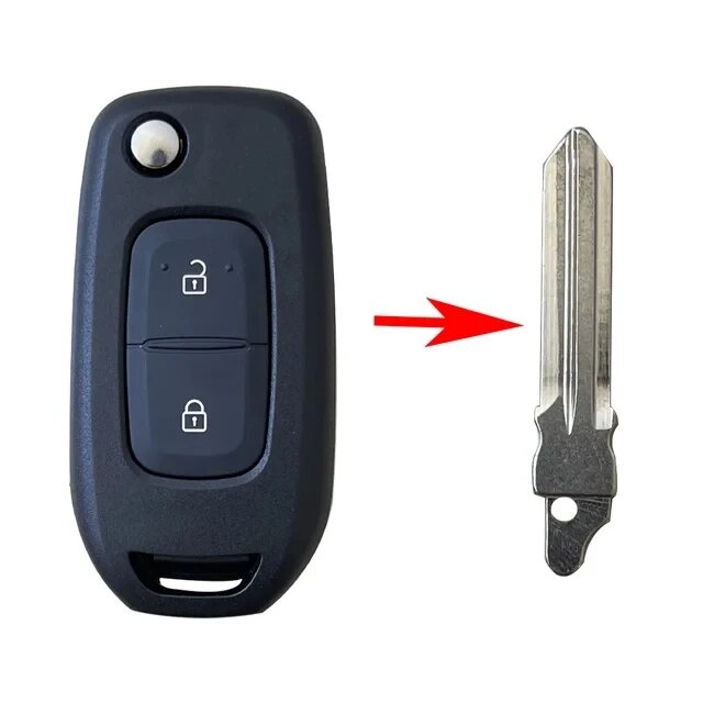 Корпус выкидного ключа DIYKEY с 2/3 кнопками для Renault Kwid 2023, Kadjar, Captur, Megane, Sandero Stepway, Logan, Clio 5 2022, Arkana