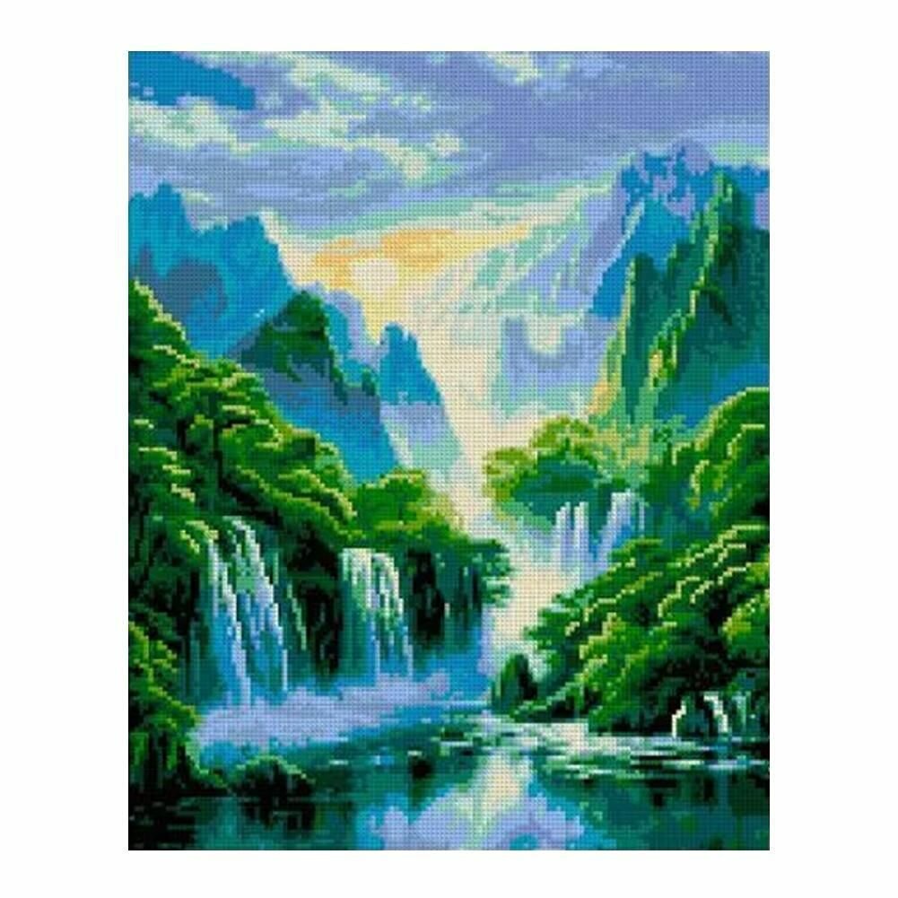 Алмазная мозаика 40х50 см без подрамника "Закат на пляже" / картина алмазная стразами