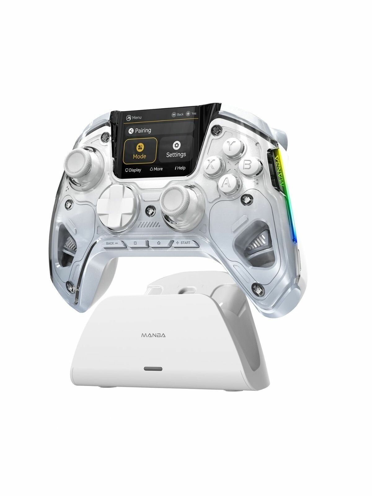 Manba One Ver 2 беспроводной кроссплатформенный геймпад, Игровой контроллер с 2-дюймовым интерактивным экраном и джойстиком с эффектом Холла (PC, Android, iOS, Nintendo Switch)